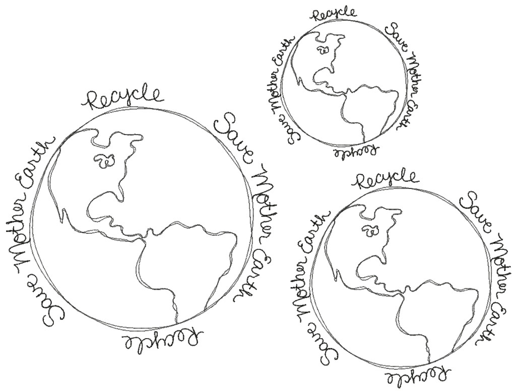 Save Mother Earth Recycle Machine Embroidery Designs