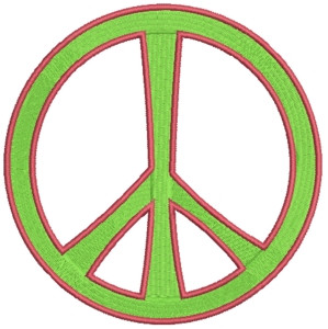 Applique Peace Sign Machine Embroidery Designs
