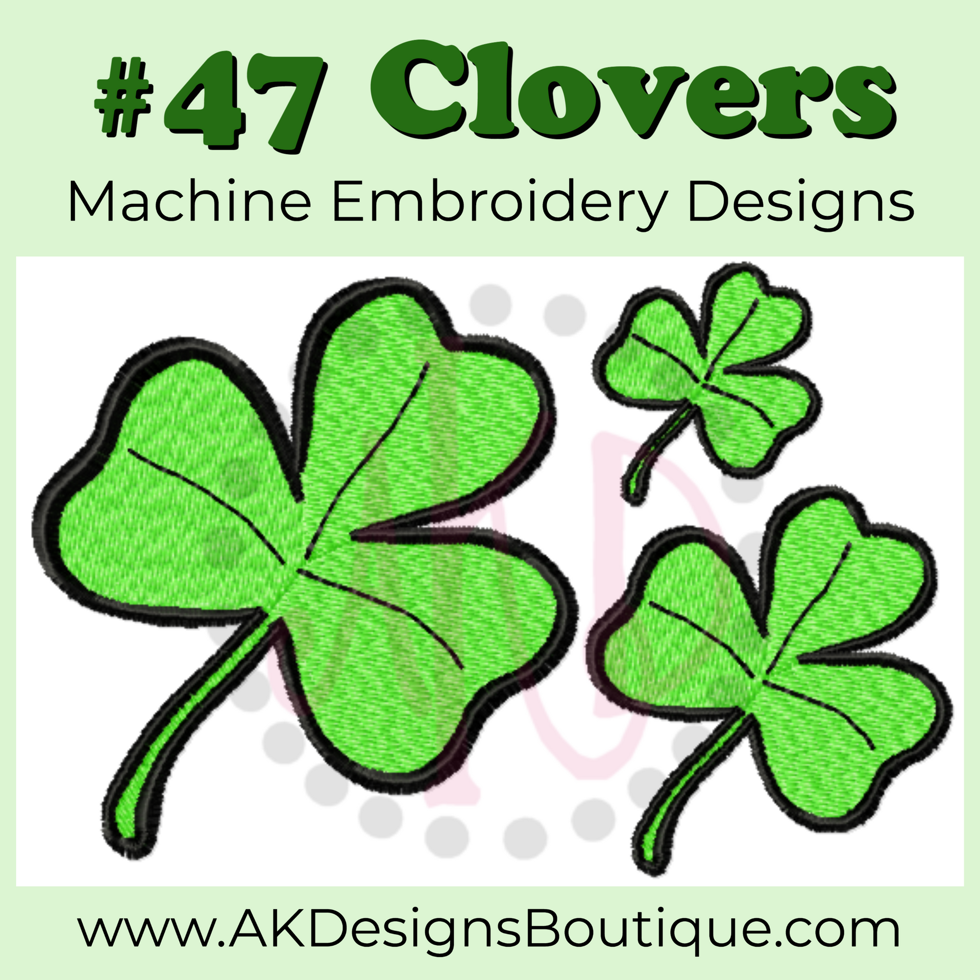 47 Clover Machine Embroidery Designs