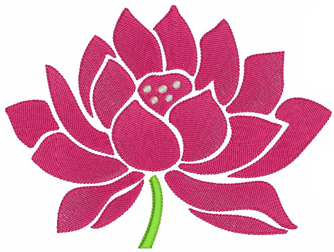 Lotus Flower in Full Bloom Machine Embroidery Designs