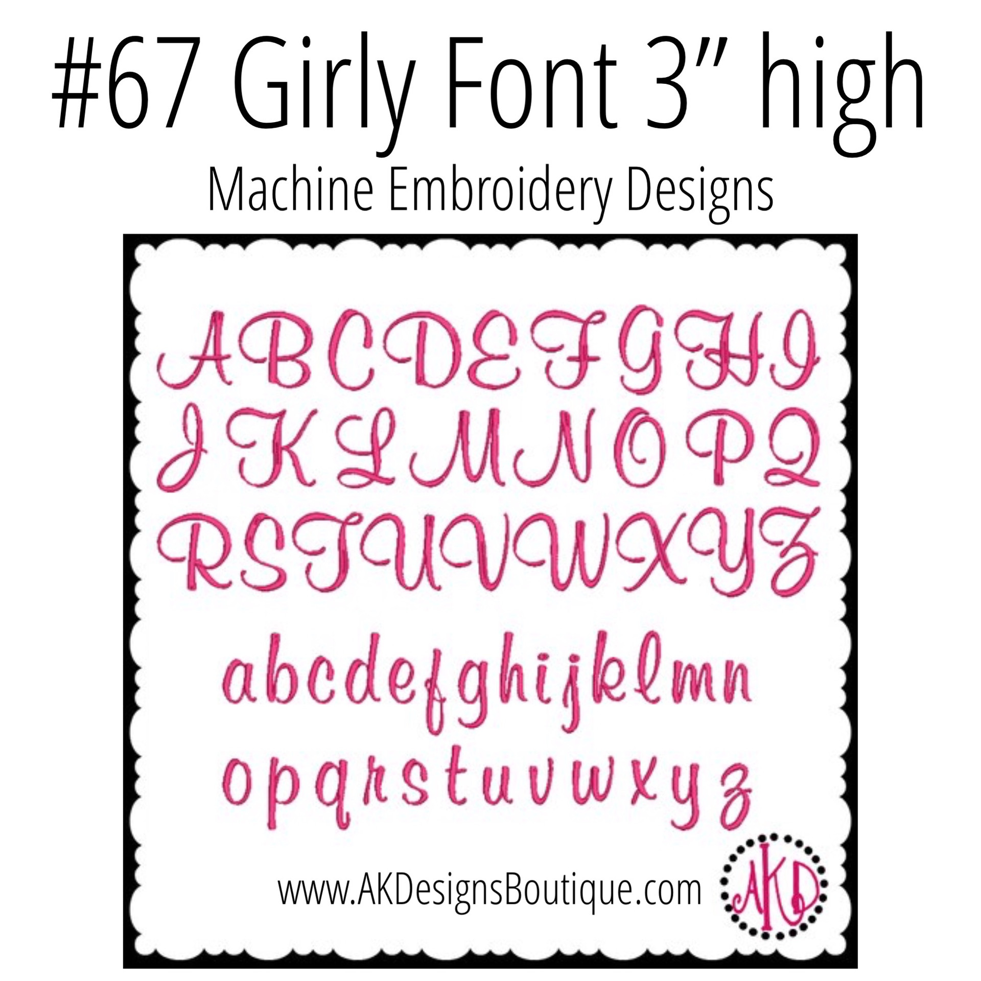 67 Girly Font Machine Embroidery Designs