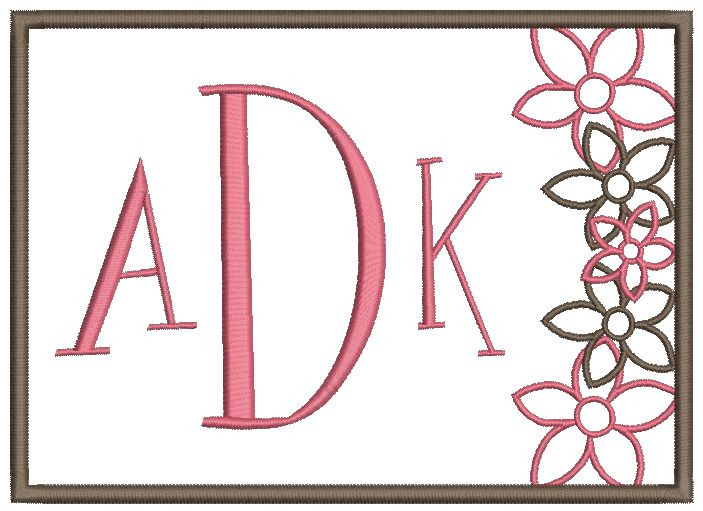 23 Flower Font Frames Machine Embroidery Designs
