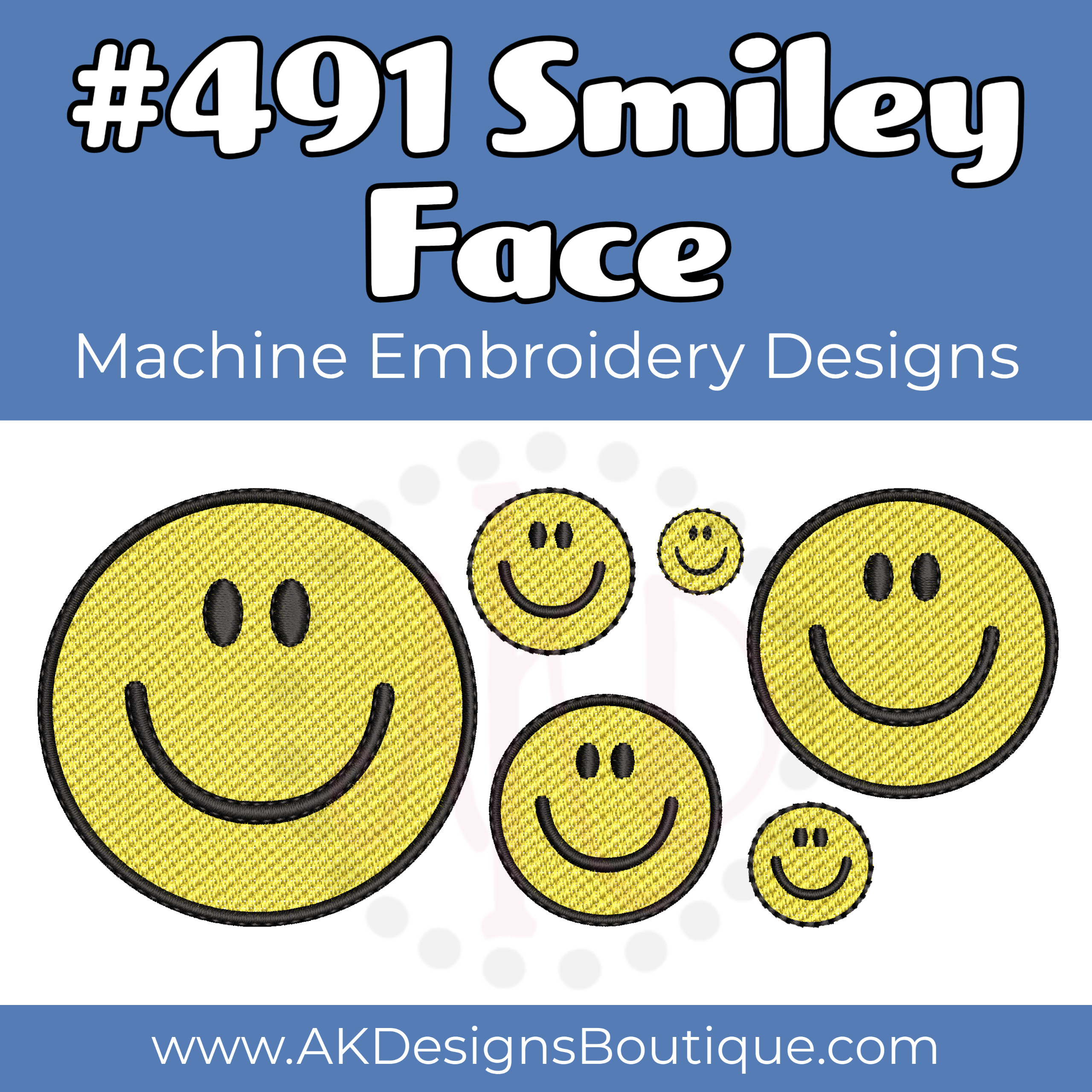 Smiley Face Machine Embroidery Designs