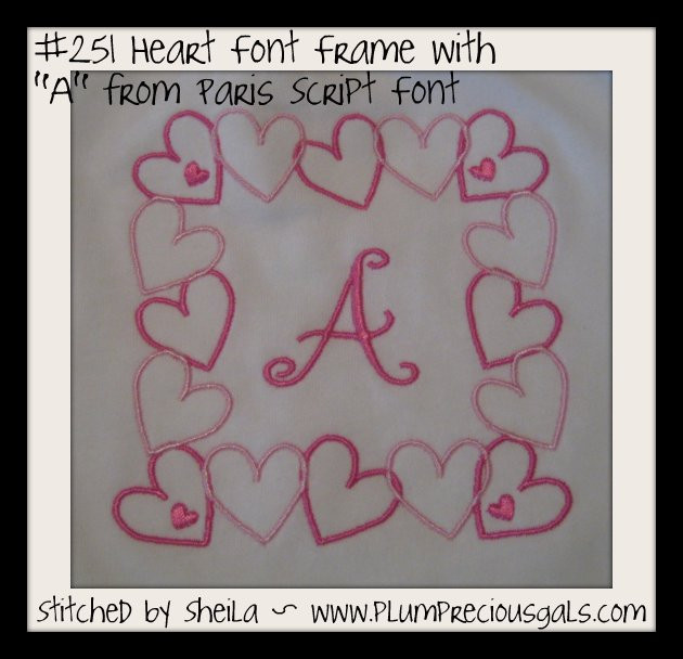 Heart Font Frames Machine Embroidery Designs