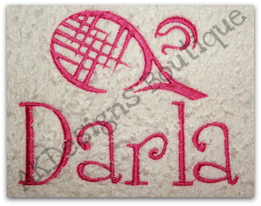 No 461 Tennis Ball and Racquet Machine Embroidery Designs