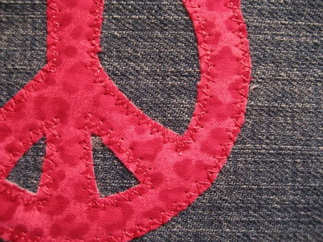 Applique Peace Sign Machine Embroidery Designs
