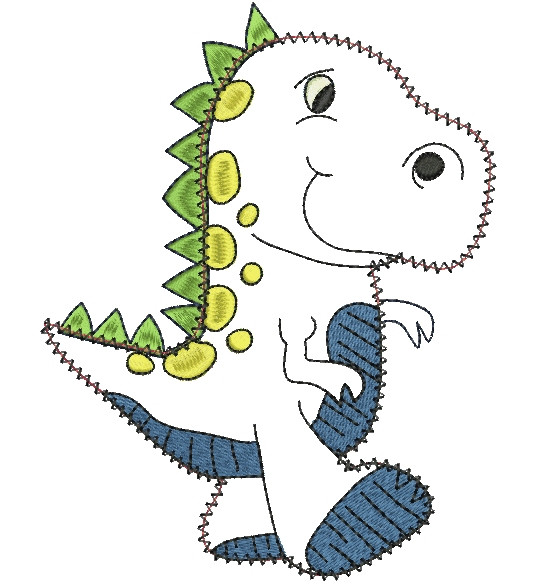 No 588 Dino the Dinosaur Applique Machine Embroidery Designs Adorable