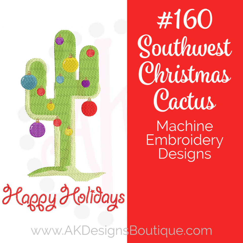 Southwest Christmas Cactus Machine Embroidery Designs