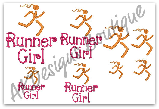 496 Runner Girl Machine Embroidery Designs