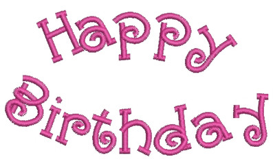 Curved Happy Birthday Machine Embroidery Designs