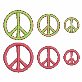 Teeny Peace Sign Machine Embroidery Designs