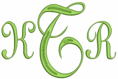 Classic Script 3 Letter Monogram Machine Embroidery Designs