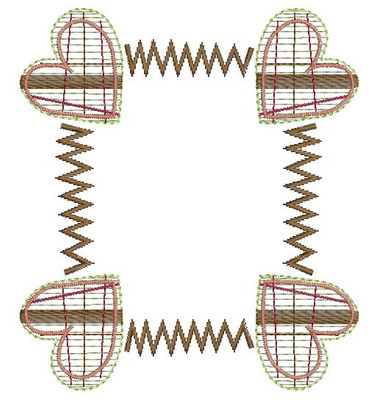 Heart Font Frame Machine Embroidery Designs