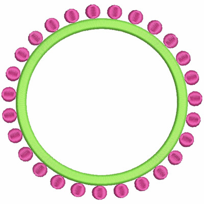 394 Preppy Circle Dots Monogram or Font Frames Embroidery Designs
