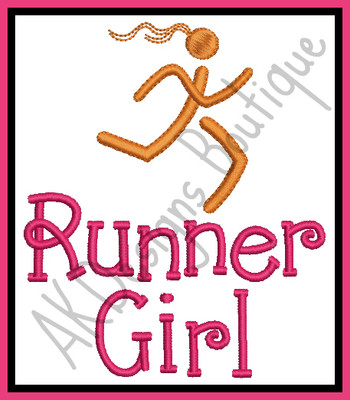 496 Runner Girl Machine Embroidery Designs