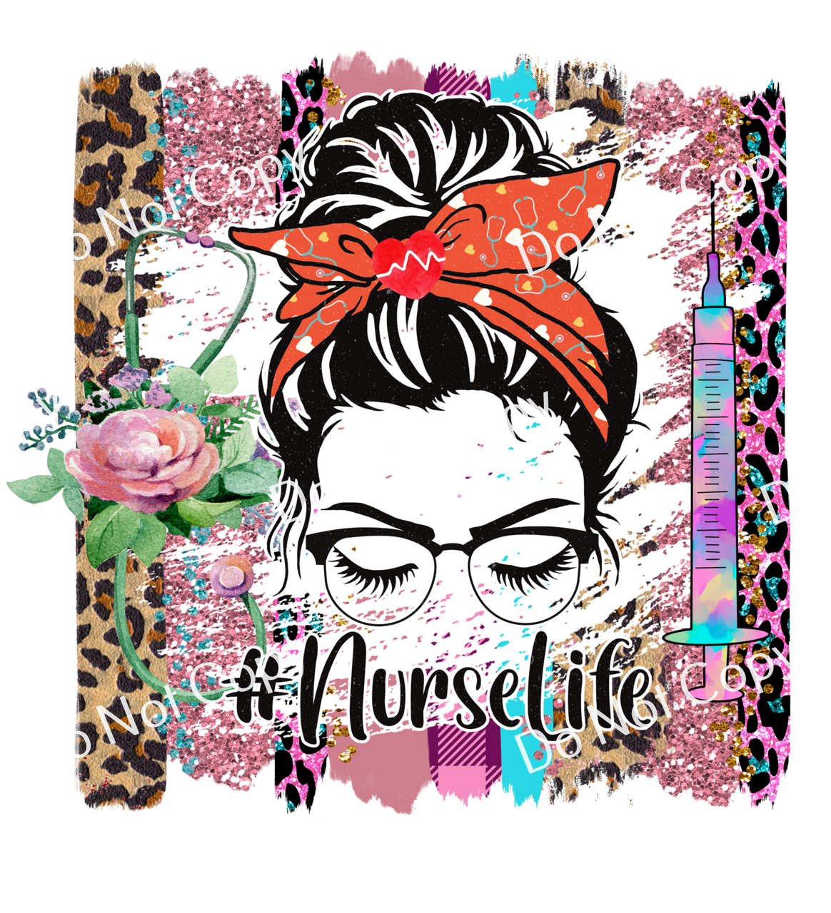Nurse Life Png Messy Bun Proud Nurse Life Bun Hair Et