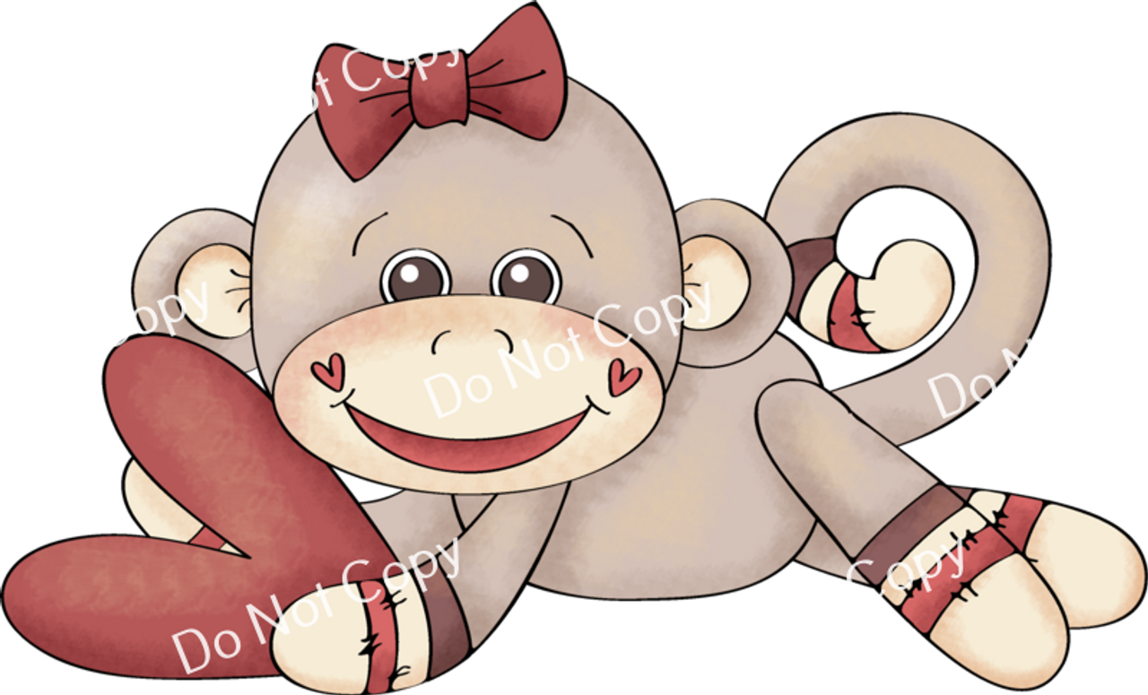 Cute Cartoon Monkey Love