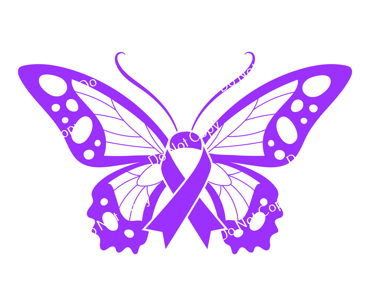 Purple Butterfly Lupus Ribbon