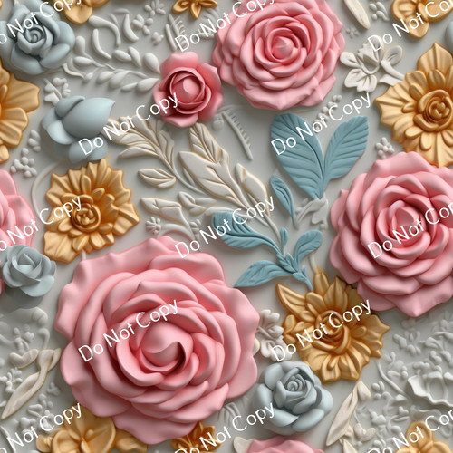 Printed Pattern Vinyl HTV/ADHESIVE - 3D Patterns - 3D Floral Patterns ...