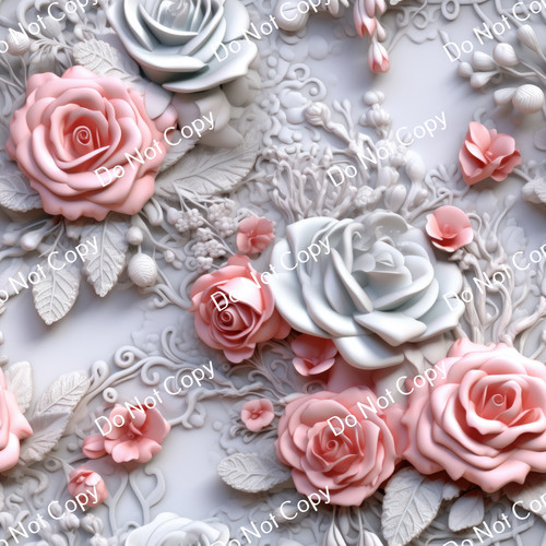 Printed Pattern Vinyl HTV/ADHESIVE - 3D Patterns - 3D Floral Patterns ...