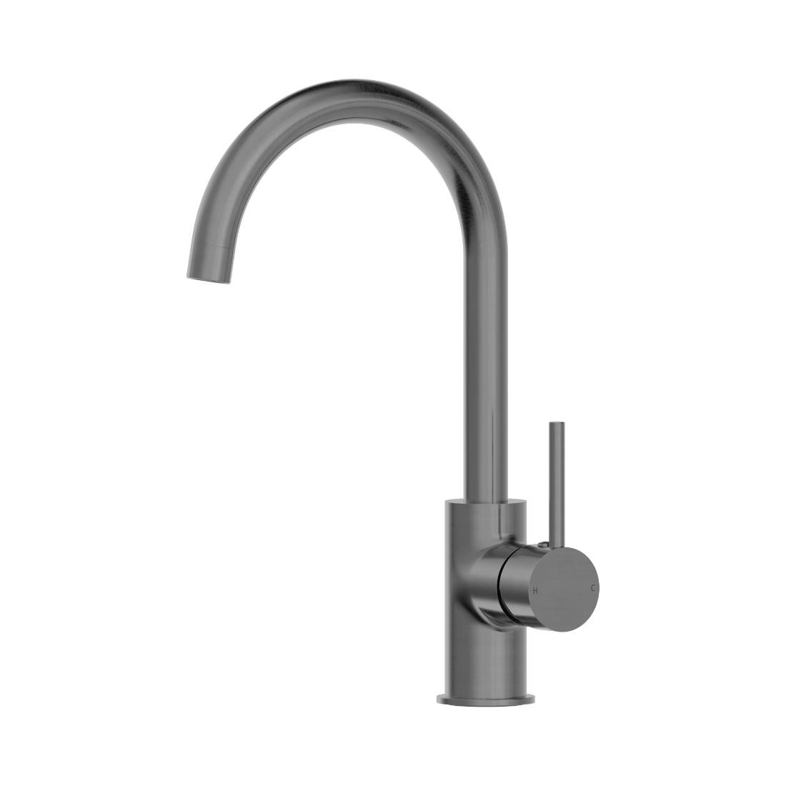 Dolce Kitchen Mixer Gooseneck All Pressure Gun Metal - Mico NZ
