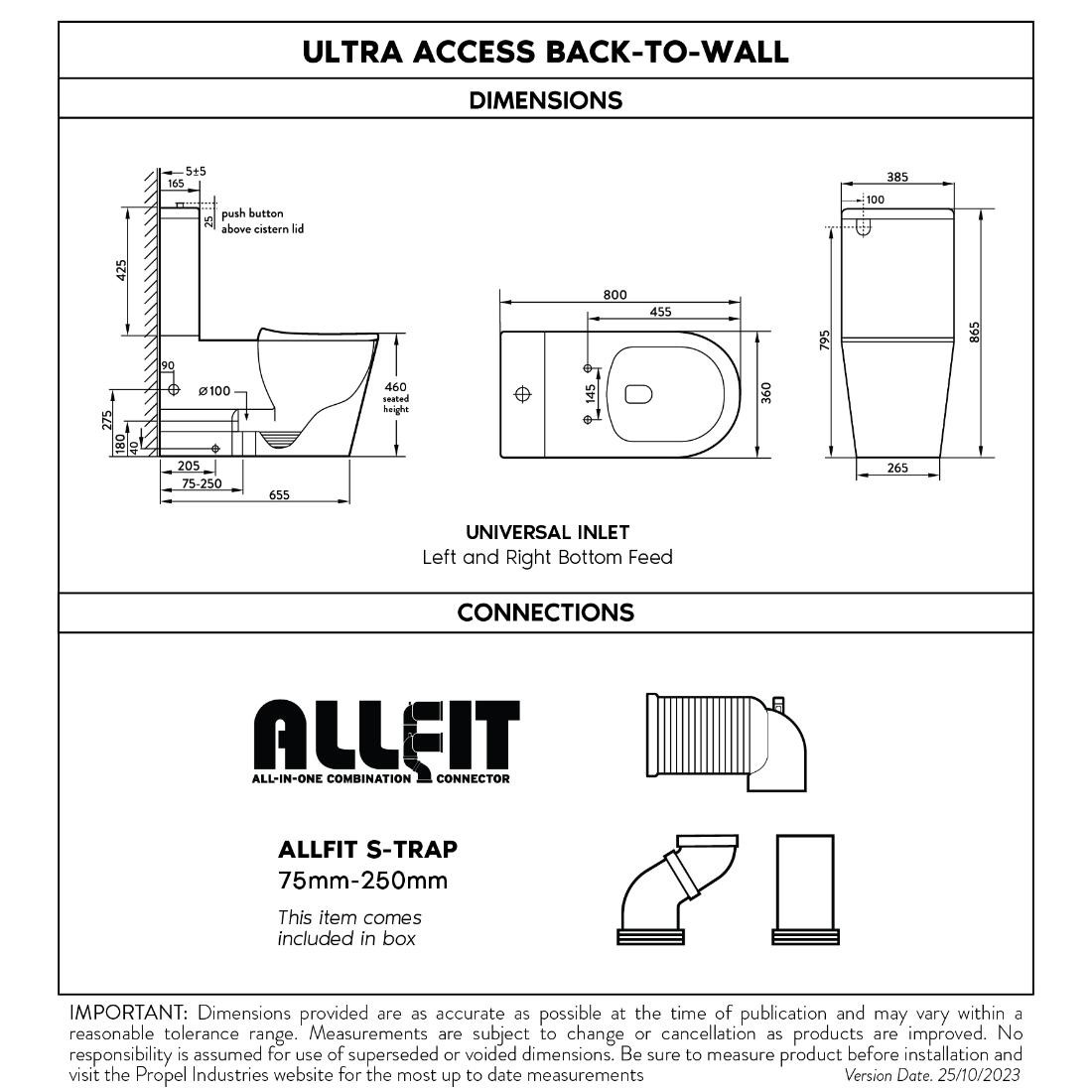 Ultra Access Toilet Suite Back To Wall Accessible Gloss White - Mico NZ
