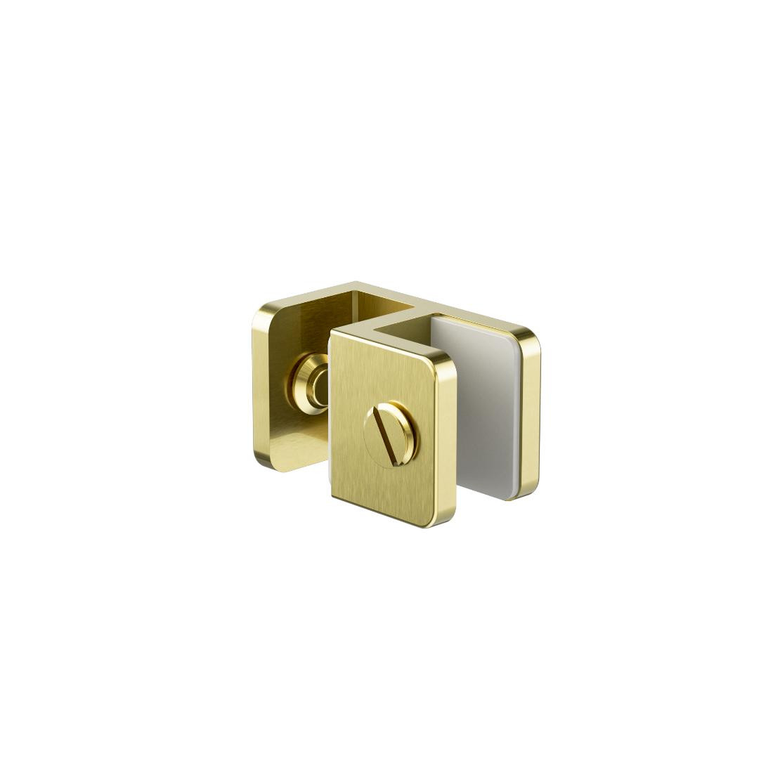 Glass To Glass Fitting Over-Panel Brushed Gold 10mm Glass - Mico NZ