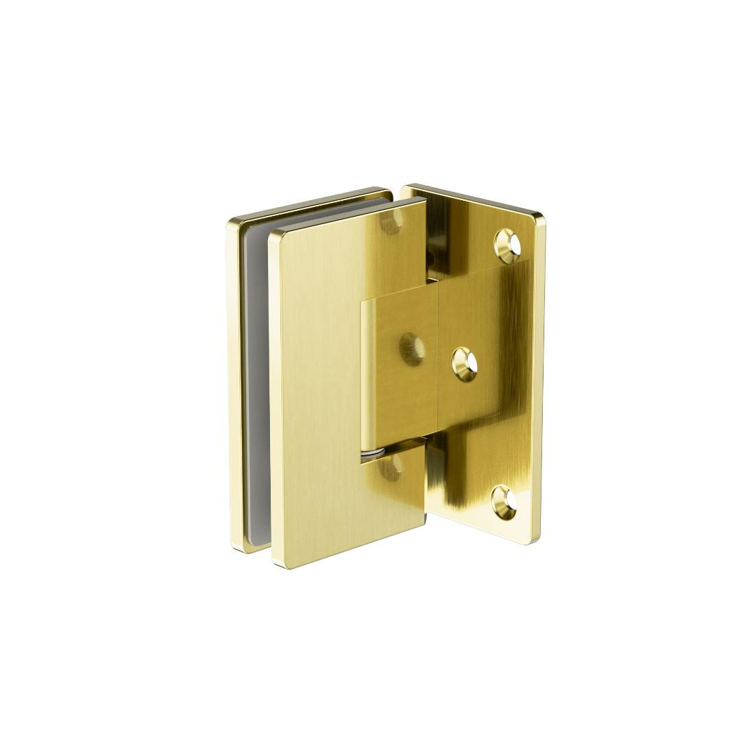 Glass To Wall Shower Hinge 90 Degree Brushed Gold 10mm Glass - Mico NZ