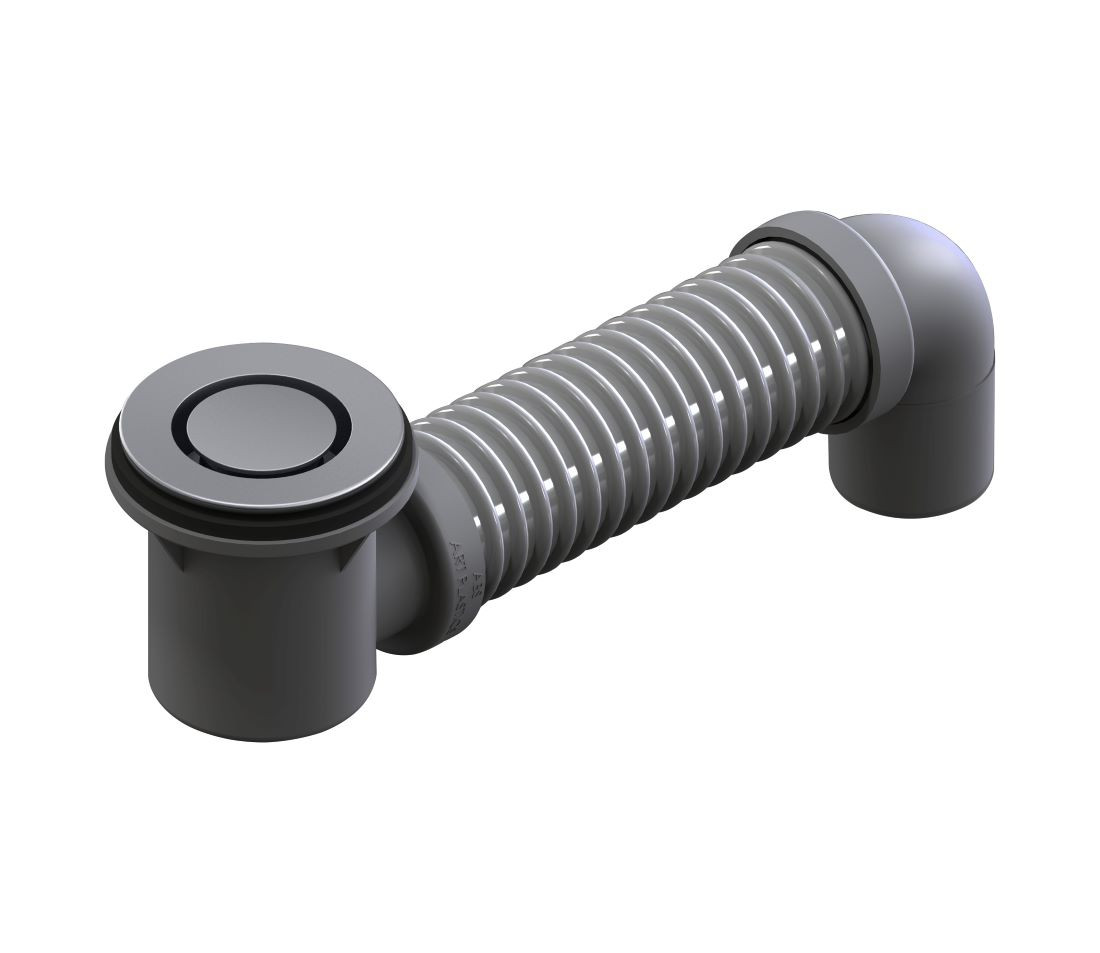Brass Bath Bend Pop Down & Connector Titanium Grey - Mico NZ