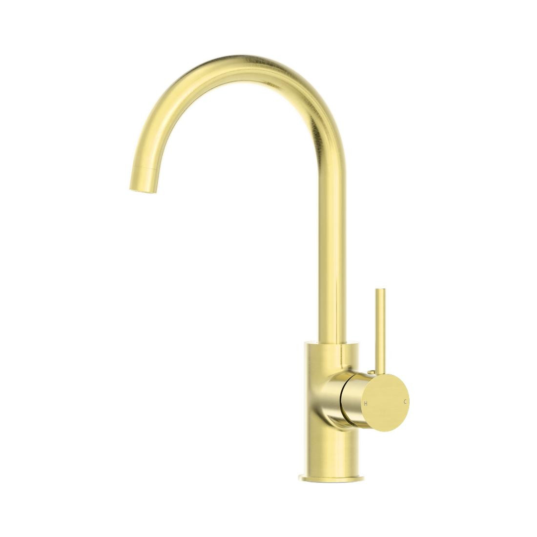 Dolce Kitchen Mixer Gooseneck All Pressure Brushed Gold - Mico NZ