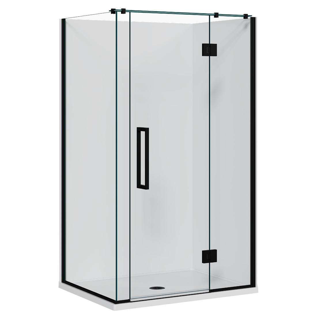 Acclaim Acrylic Shower 2 Sided 1200 x 915mm Flat Wall Black RH - Mico NZ