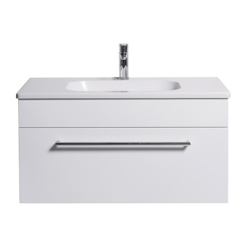 Armada Wall Hung Vanity 2 Drawer White Gloss 900mm - Mico NZ