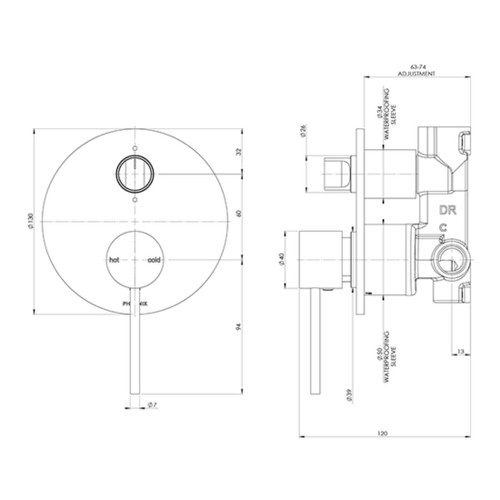 Vivid Slimline Shower / Bath Diverter Mixer SwitchMix Brushed Carbon ...