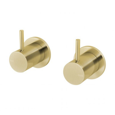 Vivid Slimline Wall Top Assemblies 15mm Extended Spindles Brushed Gold ...