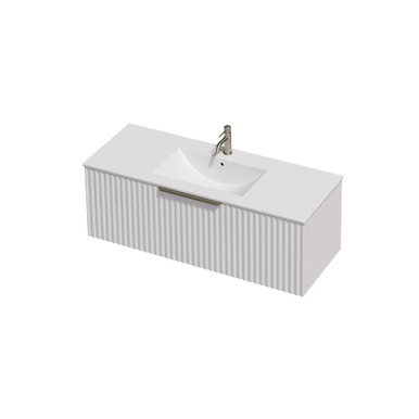 Vanity 1200 1 Drawer Wall Rubik Centre Basin Durashell White Satin (F2 ...