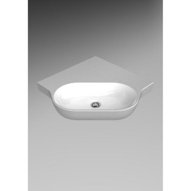Opal Sole Corner Wall Basin 1 Taphole White - Mico NZ