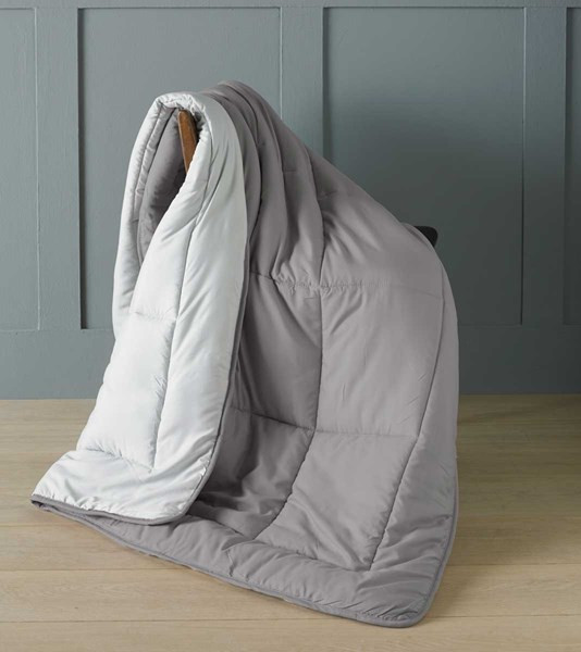 Grey Micro-Touch Reversible Ready Quilt / Throw Combi | Heat Treats