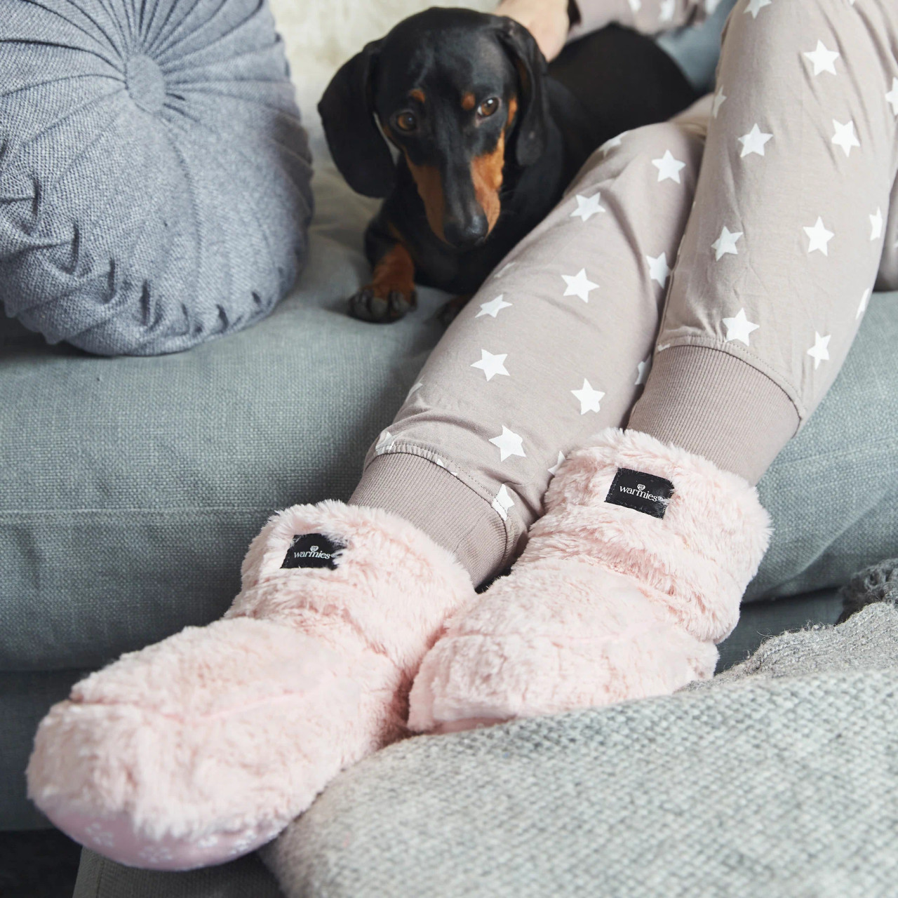 Warmies Blossom Luxury Fur Microwavable Slipper Boots | Heat Treats