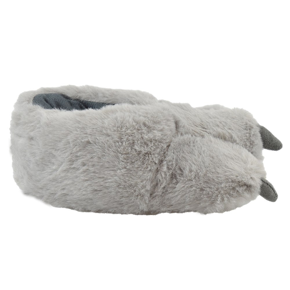 Kids 3D Claw Grey Faux Fur Novelty Slippers | Heat Treats