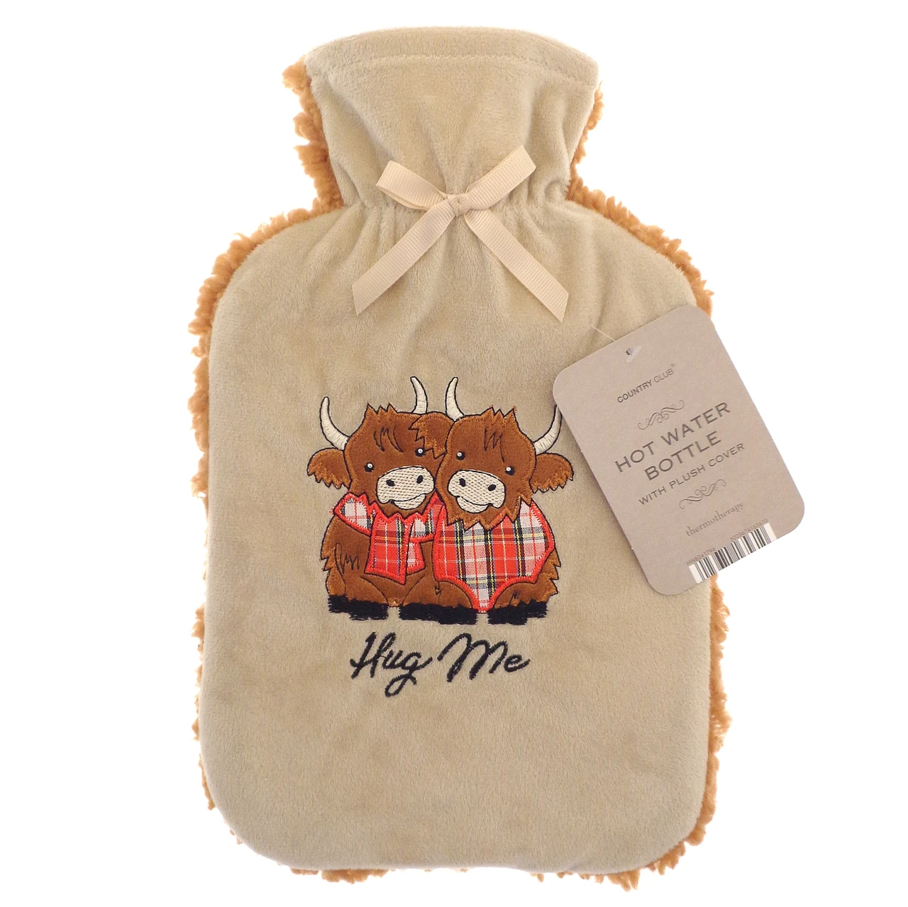 Hug Me Highland Cows Sherpa Backed Fleece 2L Hot Water Bottle | Heat Treats