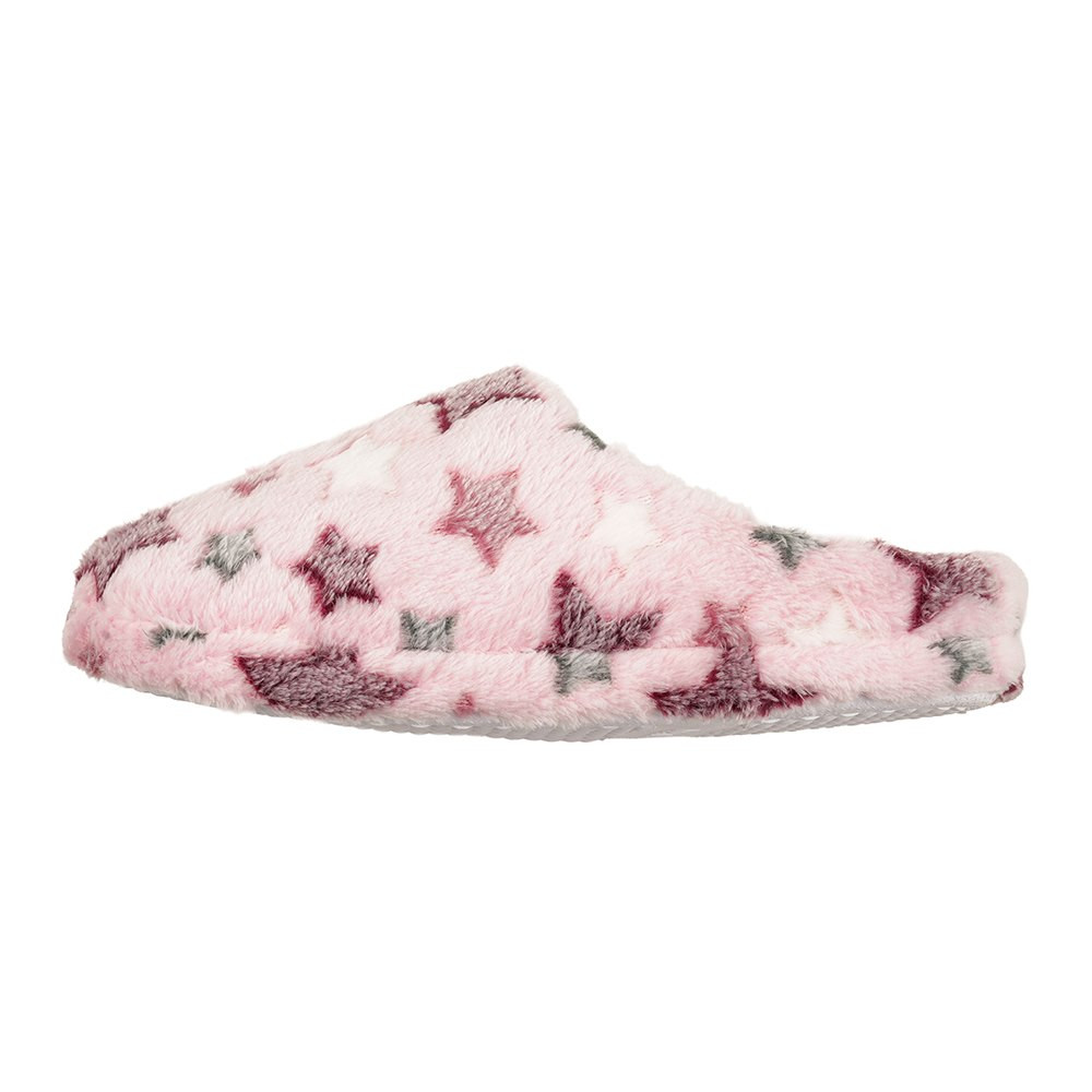 Pink Stars Jacquard Faux Fur Mule Slippers | Heat Treats
