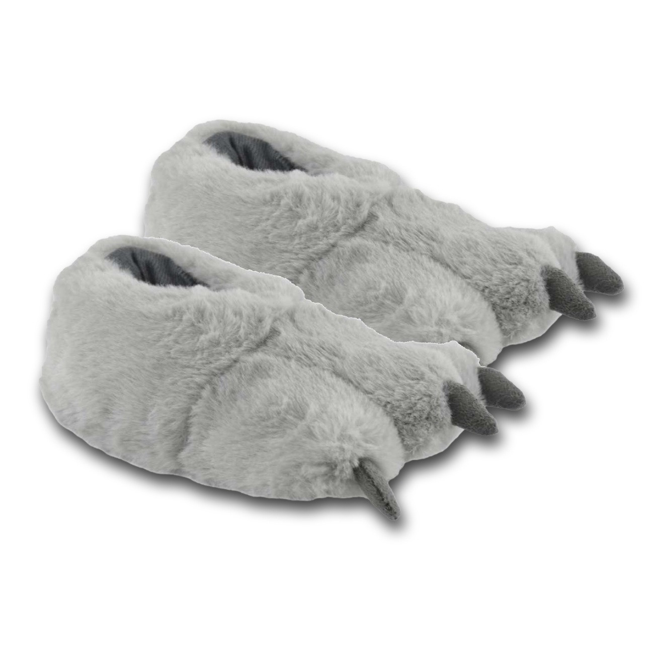 Kids 3D Claw Grey Faux Fur Novelty Slippers | Heat Treats