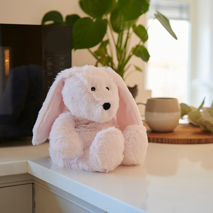 Warmies 13" Cozy Plush Pink Bunny Fully Microwavable Toy | Heat Treats