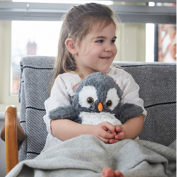 Warmies 13" Cozy Plush Grey Owl Fully Microwavable Toy | Heat Treats
