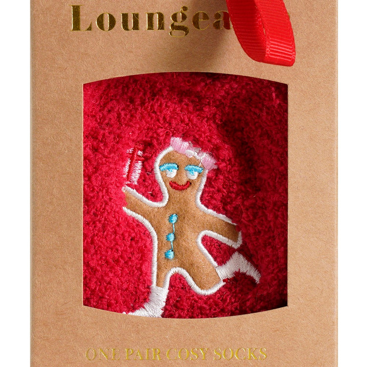 Gingerbread Man Gift Boxed Slipper / Bed Socks | Heat Treats