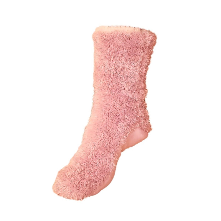 Pink Teddy Fleece Sherpa Lined Slipper Socks | Heat Treats