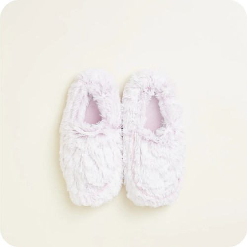 Warmies Cozy Body Pink Marshmallow Fur Microwavable Slippers | Heat Treats