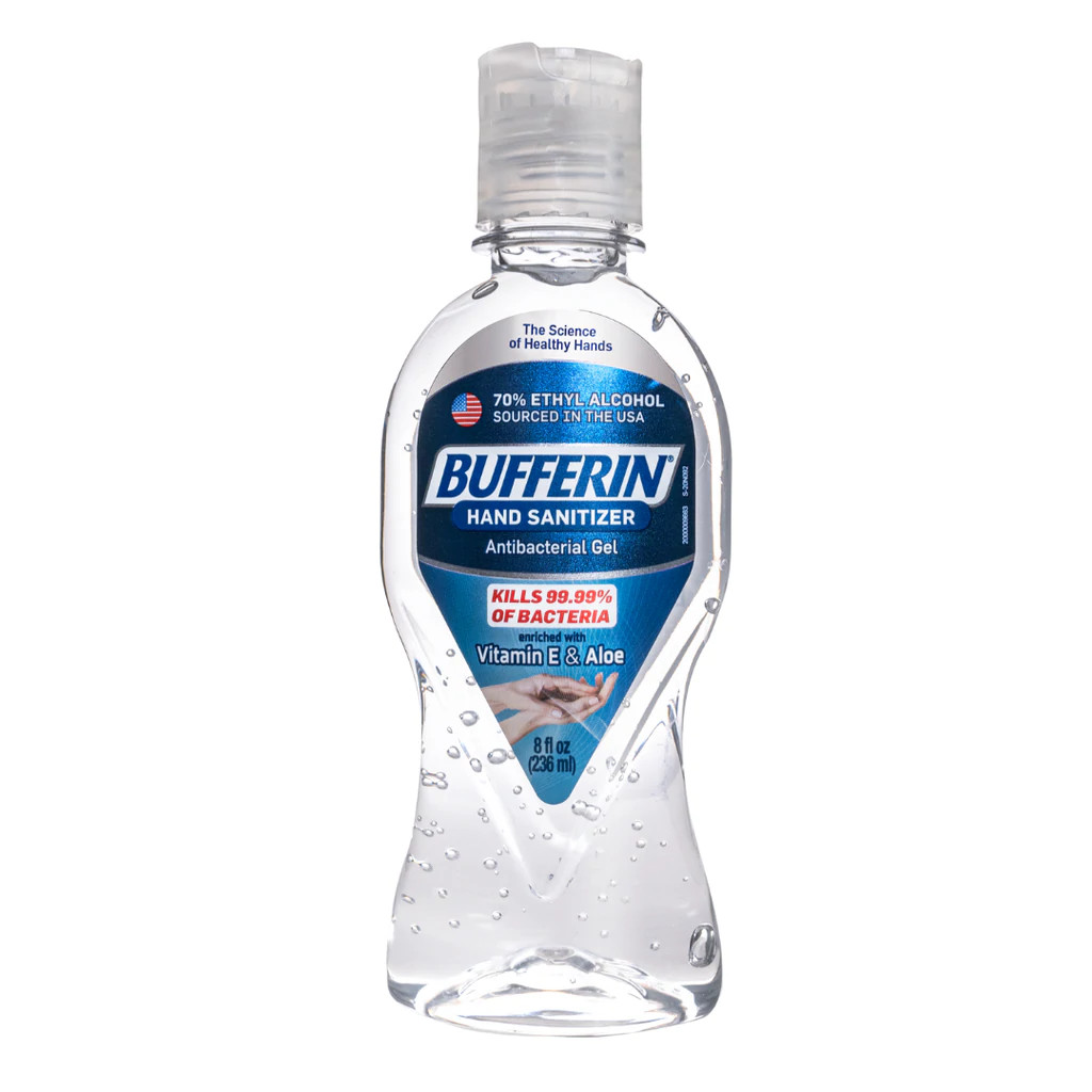 Bufferin Hand Sanitizer 70% alcohol en gel Gennoma Lab - 8oz