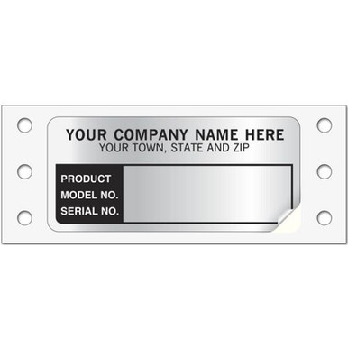 Model/Serial Number Labels, Continuous, Aluminum Foil, 2 3/4 x 1 1/4 ...