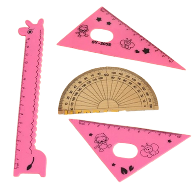 ANIMAL CARTOON RULER SET (COLORS VARY)